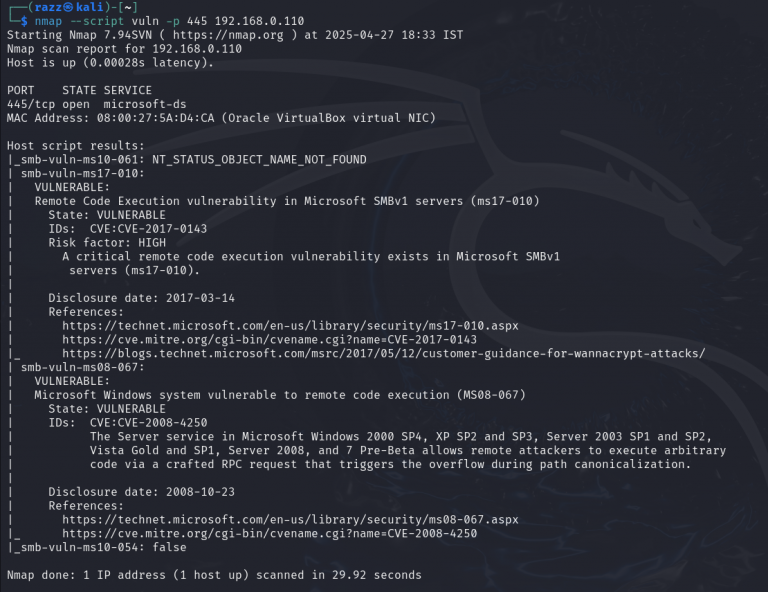 Windows XP Penetration Testing (MS08-067) - SMB Exploit #1 - Razz ...
